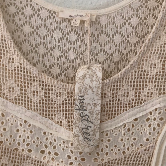 Mystree | Tops | Peplum Tank With Crochet Details | Poshmark